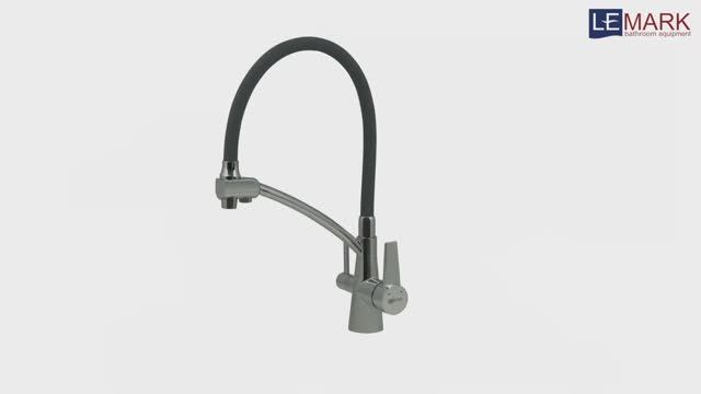Смеситель Lemark Comfort LM3071C-Gray для кухни  с подключением к фильтру с питьевой водой