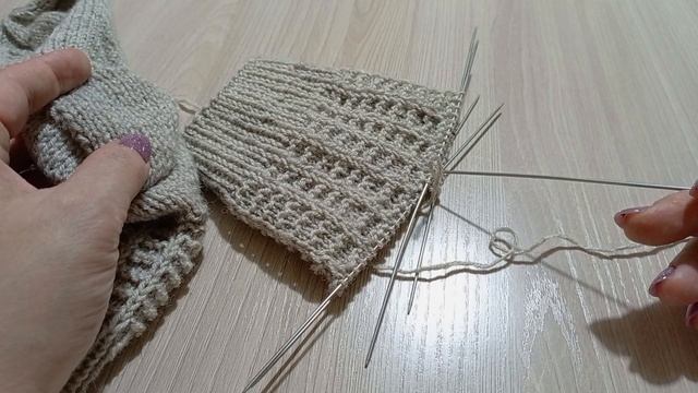 Носки с вафельным узором спицами