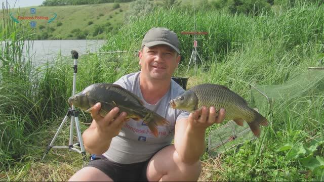 Водоемы Донбасса: фильм 14 - пруд"Рассветовский": рыбалка на карпа летом!