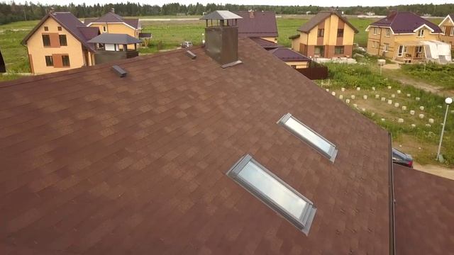 Готовый объект. Черепица Супер Стандарт Сосновая кора. Московская область.