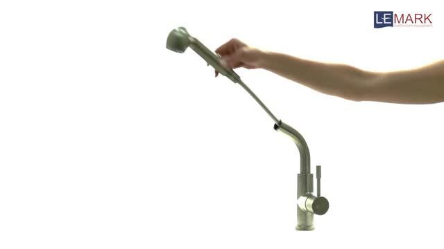 СМЕСИТЕЛЬ ДЛЯ КУХОННОЙ МОЙКИ C ВЫТЯГИВАЮЩИМСЯ ПОВОРОТНЫМ ИЗЛИВОМ LEMARK EXPERT LM5076S