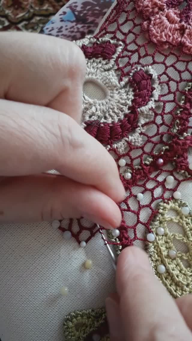 Техника ирландского кружева - СЕТОЧКА (продолжение).