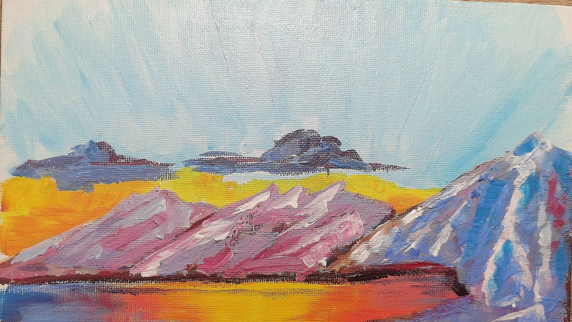 Пейзаж акриловыми красками