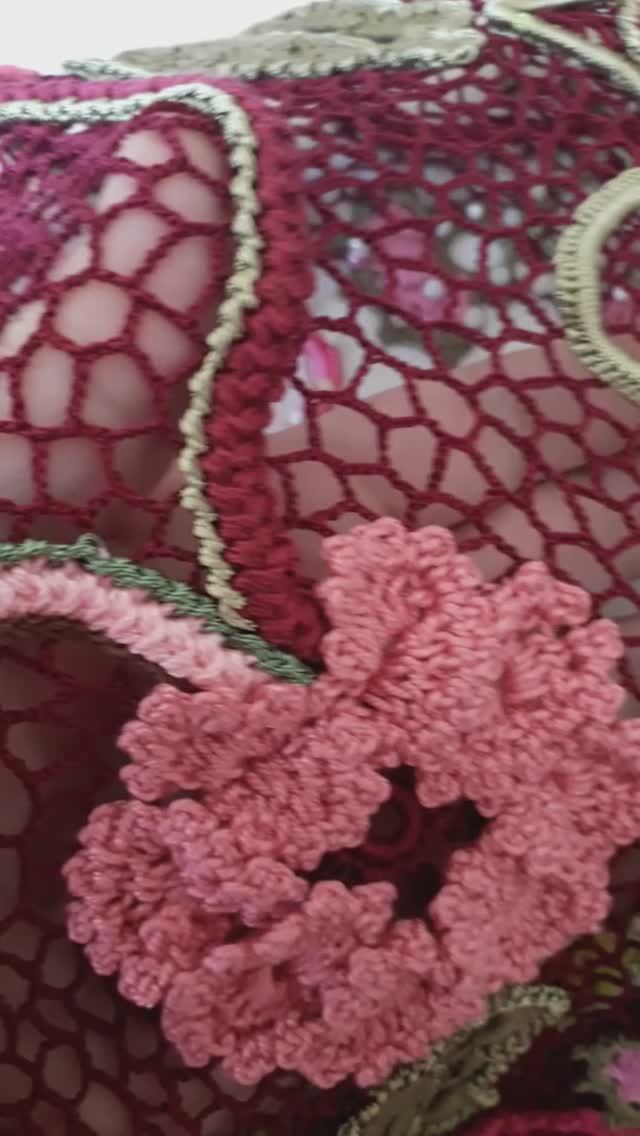 Техника ирландского кружева - СЕТОЧКА, лицевая сторона.