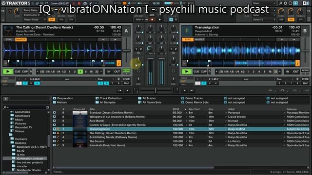 TRAKTOR playlist review. 105 bpm to 95 bpm play by dj IQ psychill music