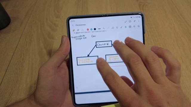 ЗАМЕТКИ samsung z fold 5. Работа стилусом s pen. Стандартные инструменты и функции