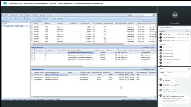 26.10.2023_Демонстрация web - версии модуля «Планирование и учет в проектах» в «ПАРУС-Предприятие 8»