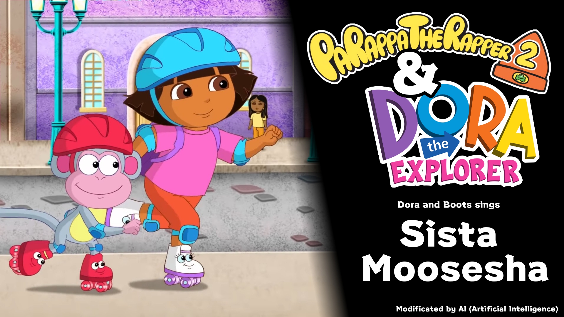 PaRappa the Rapper 2 & «Даша-путешественница» - Sista Moosesha (Modificated by AI)