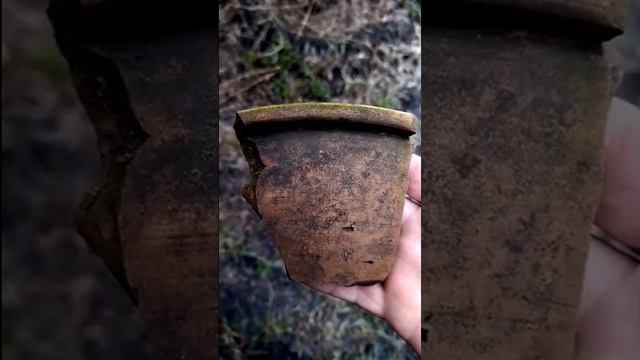 Нашёл осколок древности глиняной посуды.
