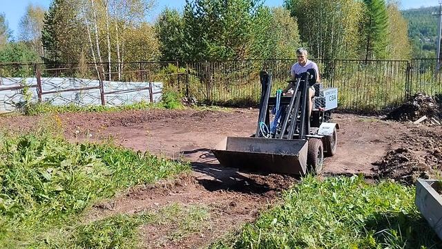 минипогрузчик экскаватор. Испытание подьемом. Планирование бугра
