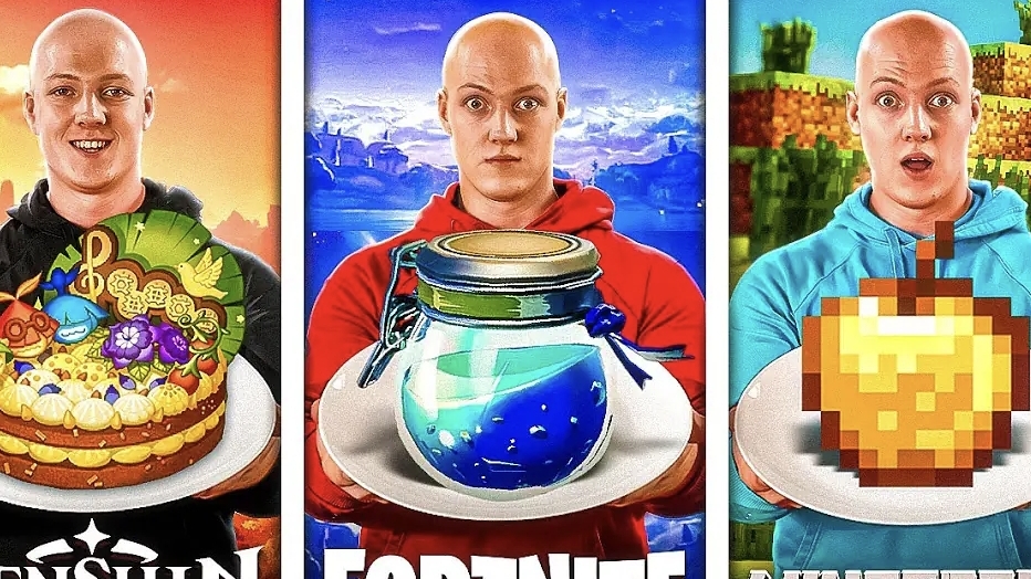 ВАНЗАЙ ПОВТОРЯЕТ ЕДУ ИЗ ИГР, МАЙНКРАФТ, Fortnite, Genshin Impact