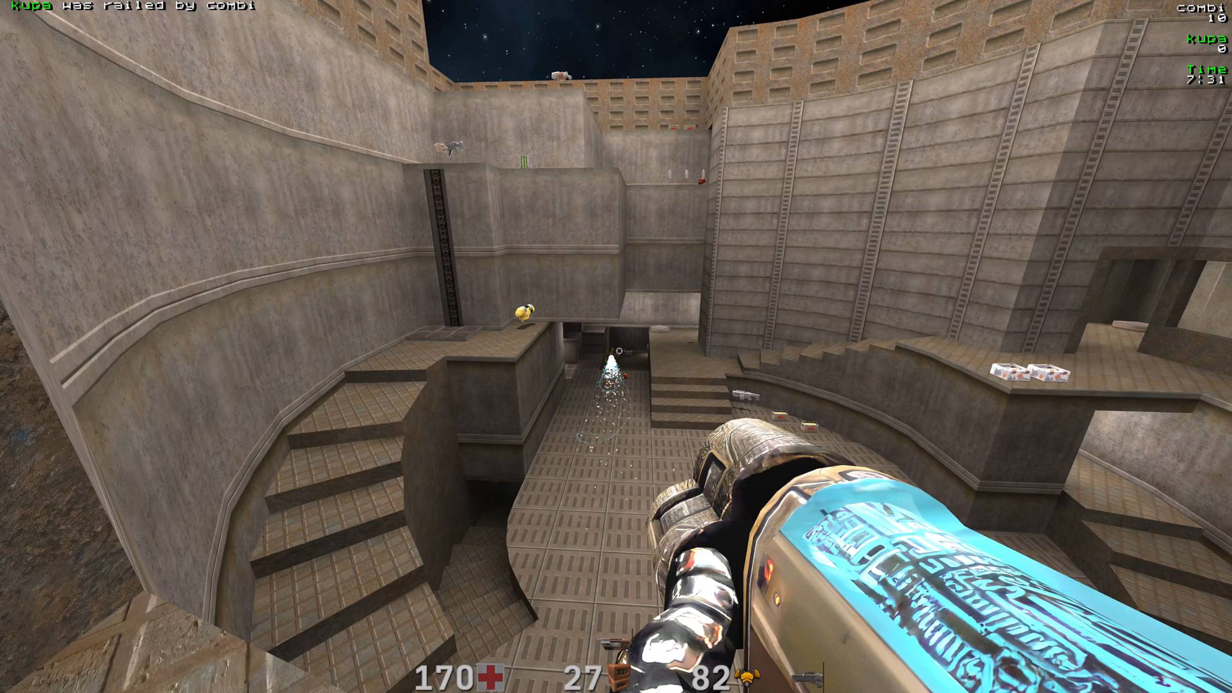 combi vs kupa - Quake 2 duel - q2dm1 - 29.09.2004