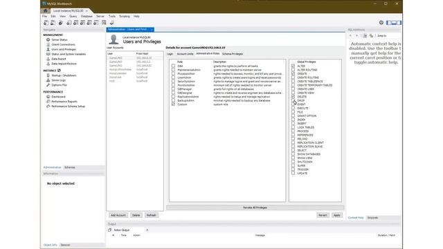 Настройка пользователя в MySQL и импорт базы данных в для программы «Карточная игра UNO по сети»
