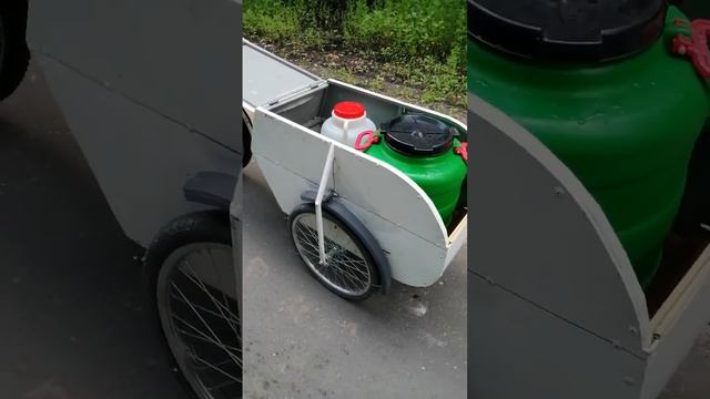 Самодельный велоприцеп+Электровелосипед. Поездка с Авраамиевского колодца.
