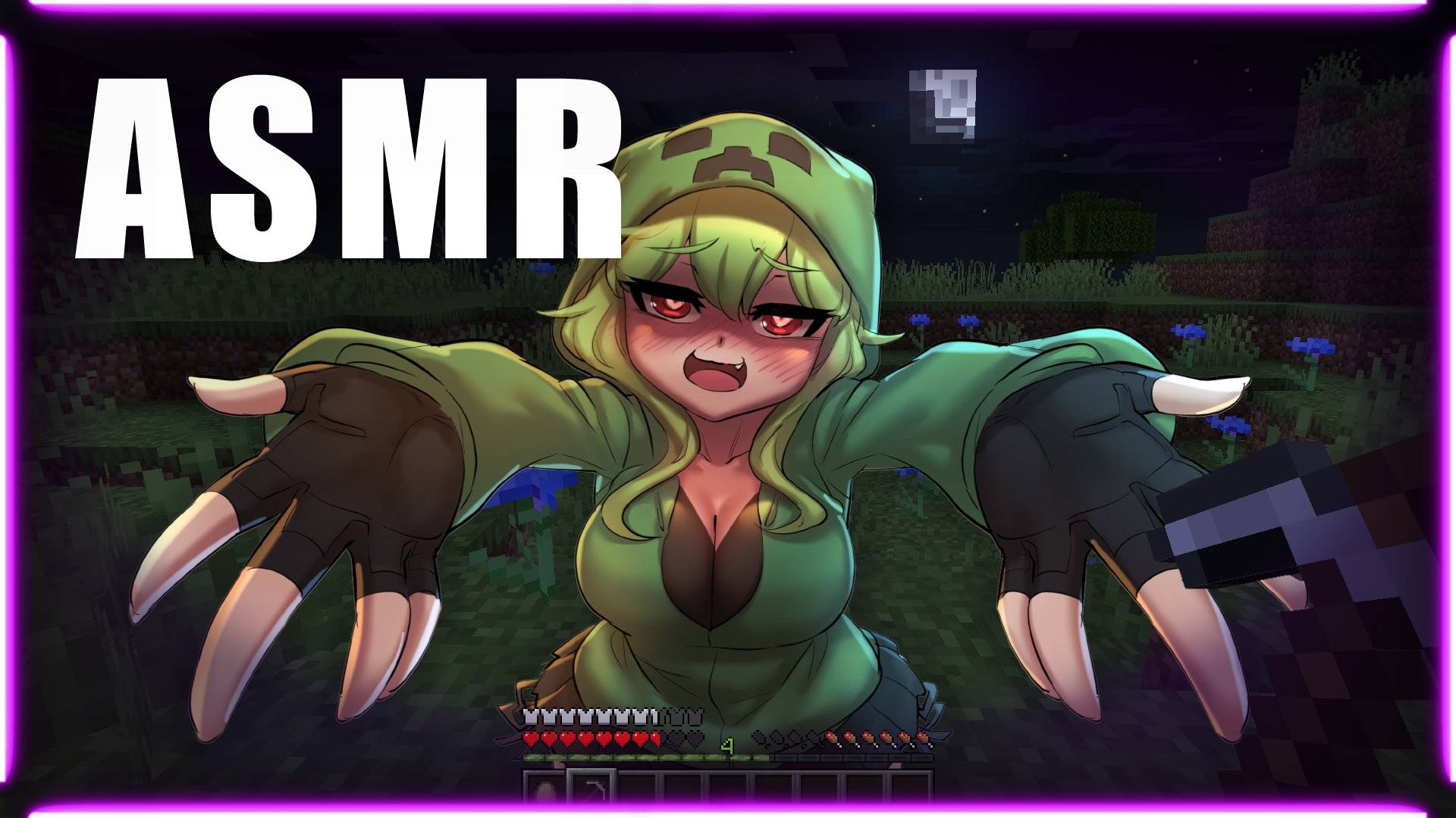 АСМР в майнкрафте. Близкие, липкие звуки рта, слёрпинг и прихлёбывания (без слов)