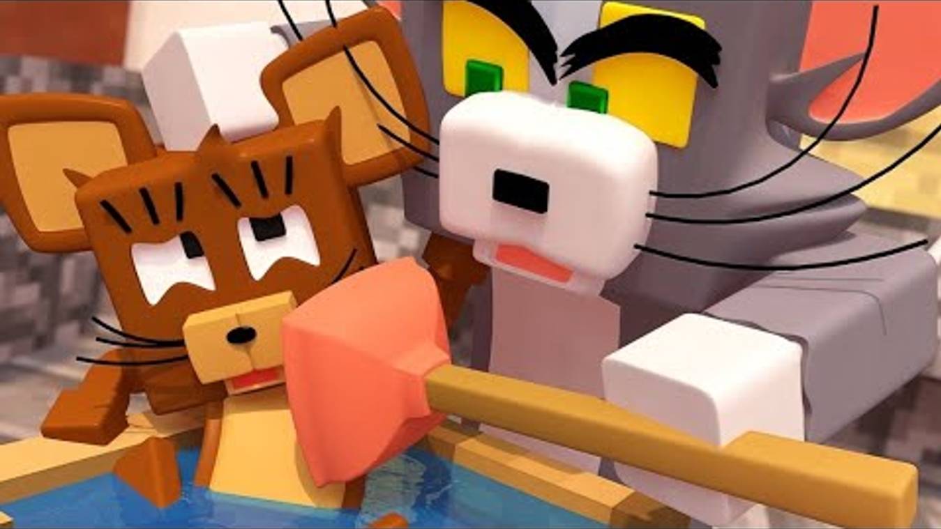 ТОМ ПЫТАЕТСЯ УТОПИТЬ ДЖЕРРИ! ТОМ И ДЖЕРРИ В МАЙНКРАФТ [перезалив]