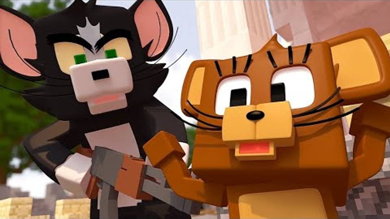 КОТ БАНДИТ СТРЕЛЯЕТ В ДЖЕРРИ!  ТОМ И ДЖЕРРИ В МАЙНКРАФТ [перезалив]