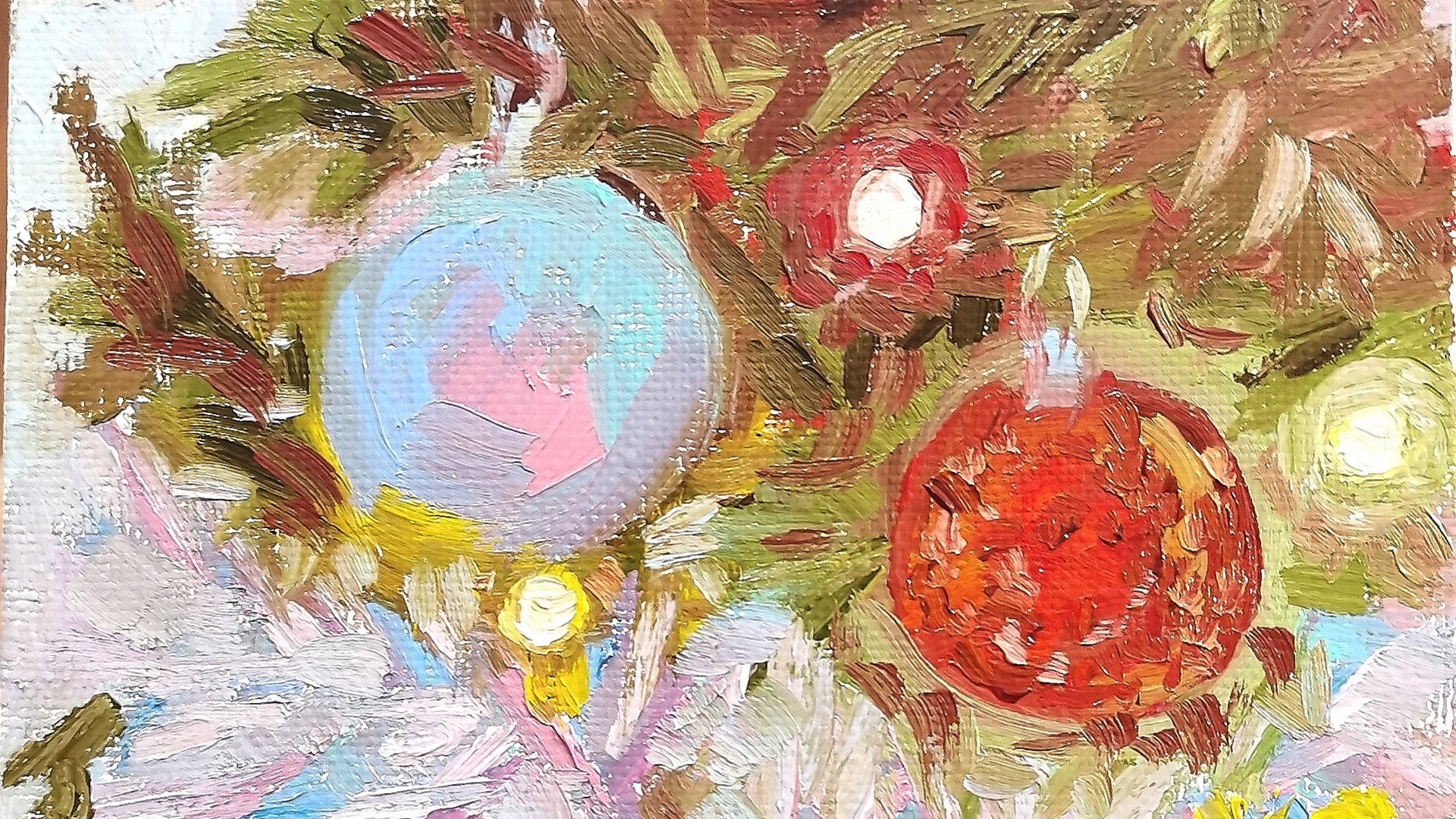 Новогоднее настроение масляными красками