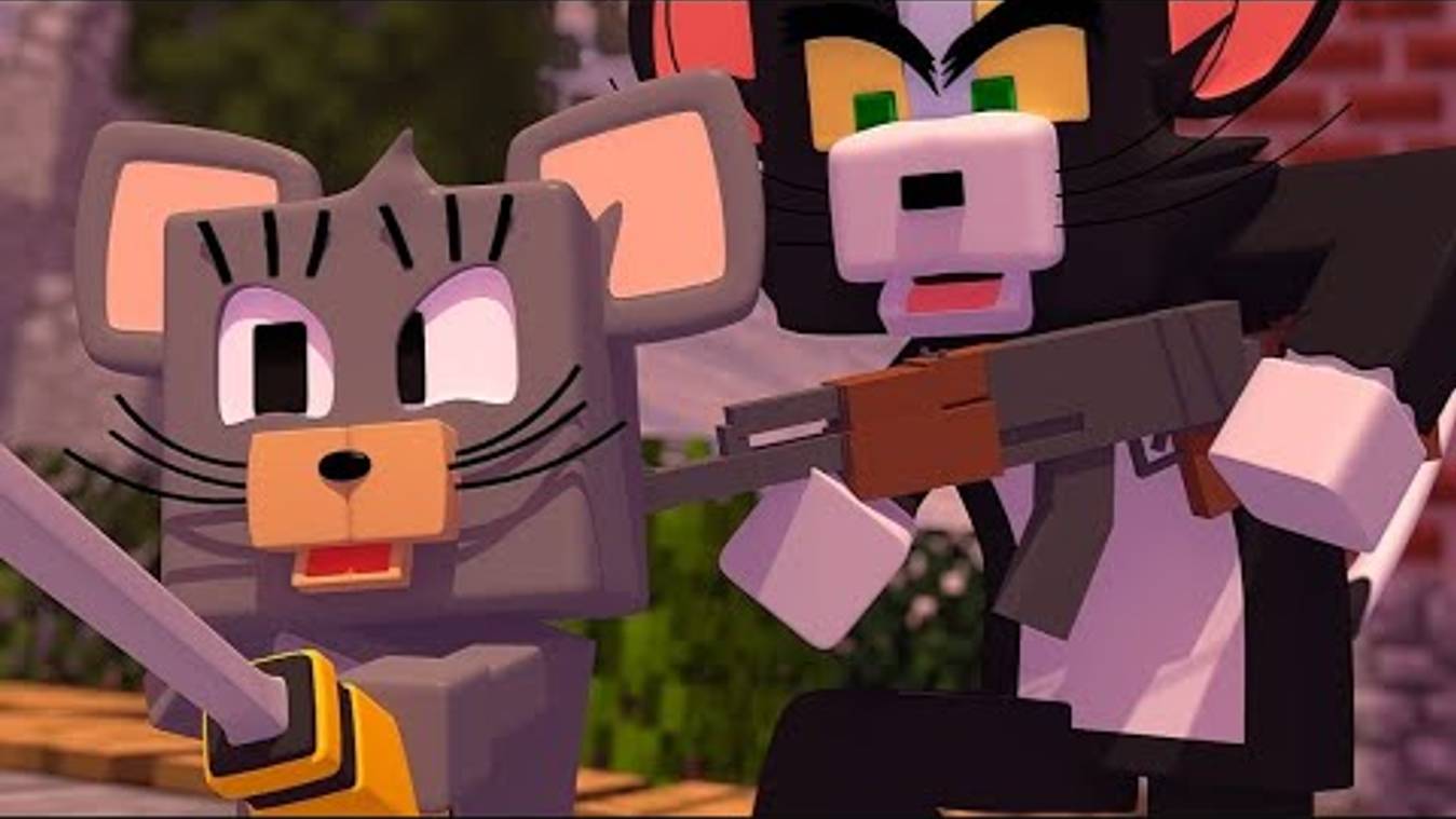 МЫШОНОК МАЛЫШ ПРОТИВ БАНДИТА КОТА!  ТОМ И ДЖЕРРИ В МАЙНКРАФТ [перезалив]