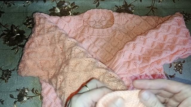 Обзор вязания персикового свитера