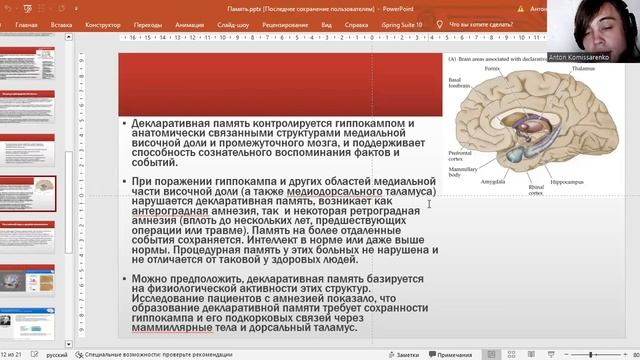 Память, психофизиология