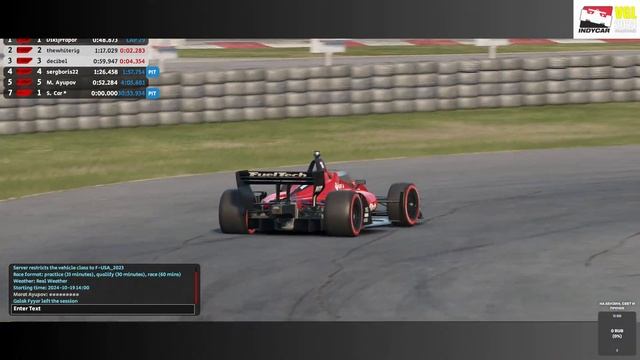 6 ЭТАП ЧЕМПИОНАТА INDYCAR VGL 2024/WWT Raceway Road Course