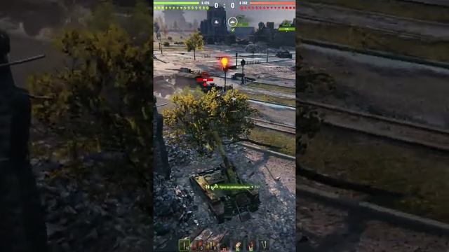 ВСЕ ИГРОКИ В ЭТОМ БОЮ ОФИГЕЛИ ! ИГРОК НА АРТЕ ПЕРЕВЕРНУЛ ЛЁГКИЙ ТАНК ПРОТИВНИКА  #Shorts