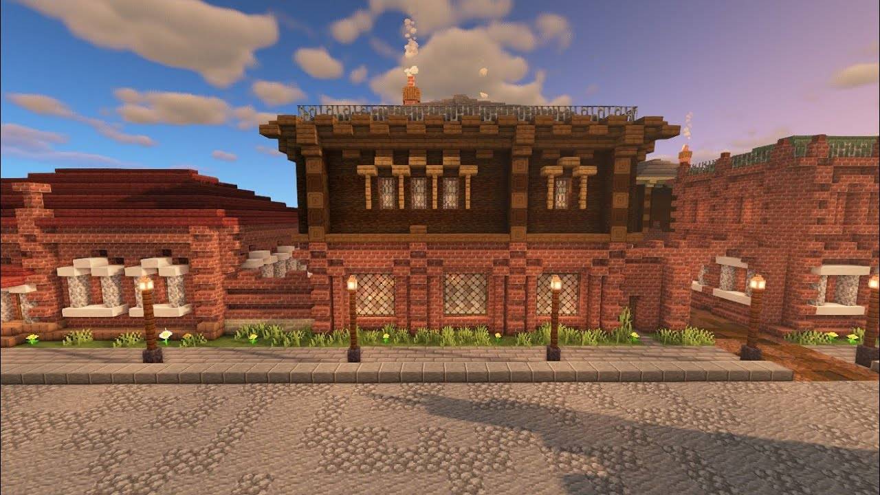 Полукаменный дом в русском стиле в майнкрафте (Российская Империя)
