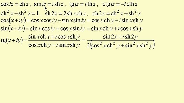 Тригонометрические и обратные тригонометрические функции комплексного аргумента
