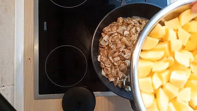 Индейка + картошка + грибы просто и быстро! Вкусное диетическое блюдо на ужин