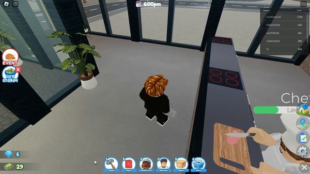 Прокачка ресторана
Roblox;Роблокс