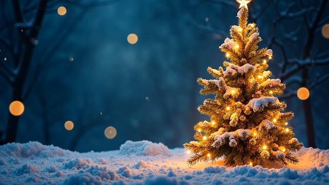 Новогодняя спокойная музыка без слов, релакс. фоновая музыка с красивыми ёлками