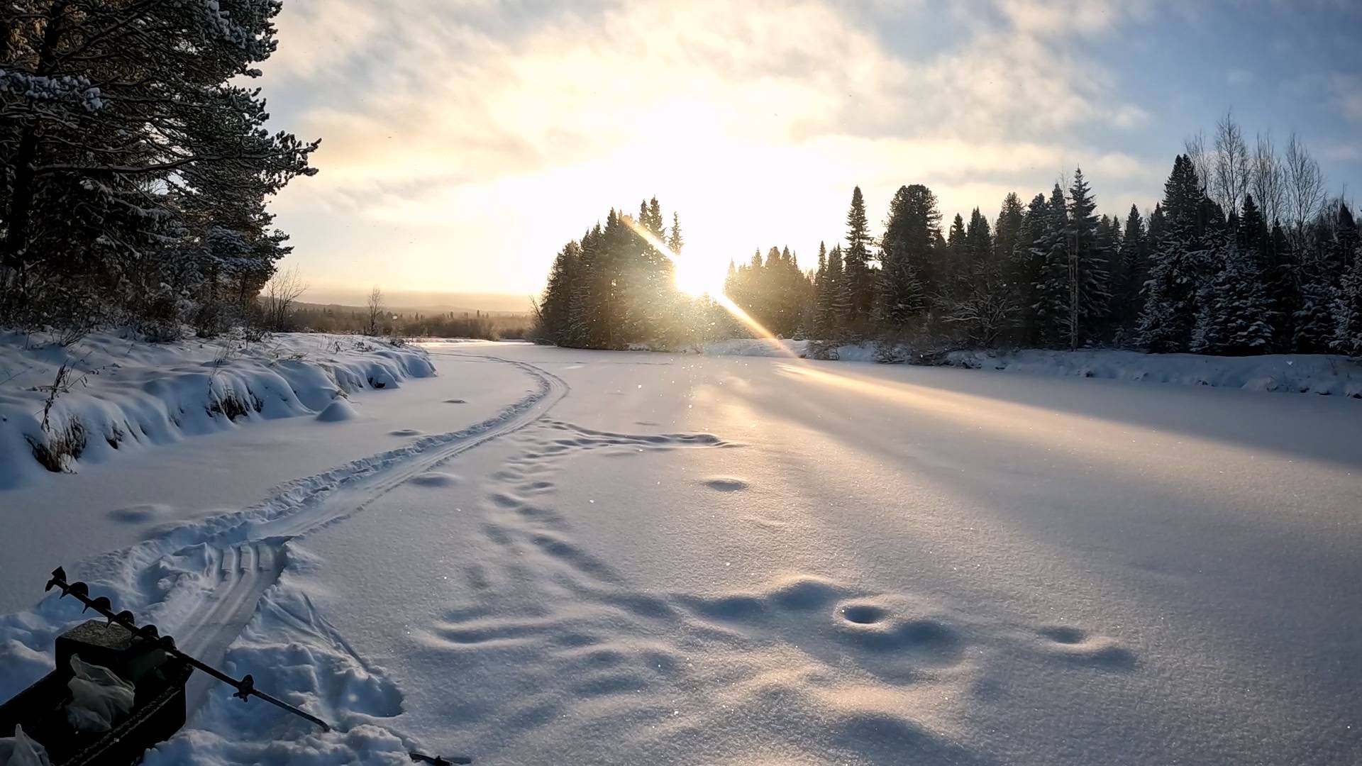 Зимняя рыбалка. Река Вагран.#3