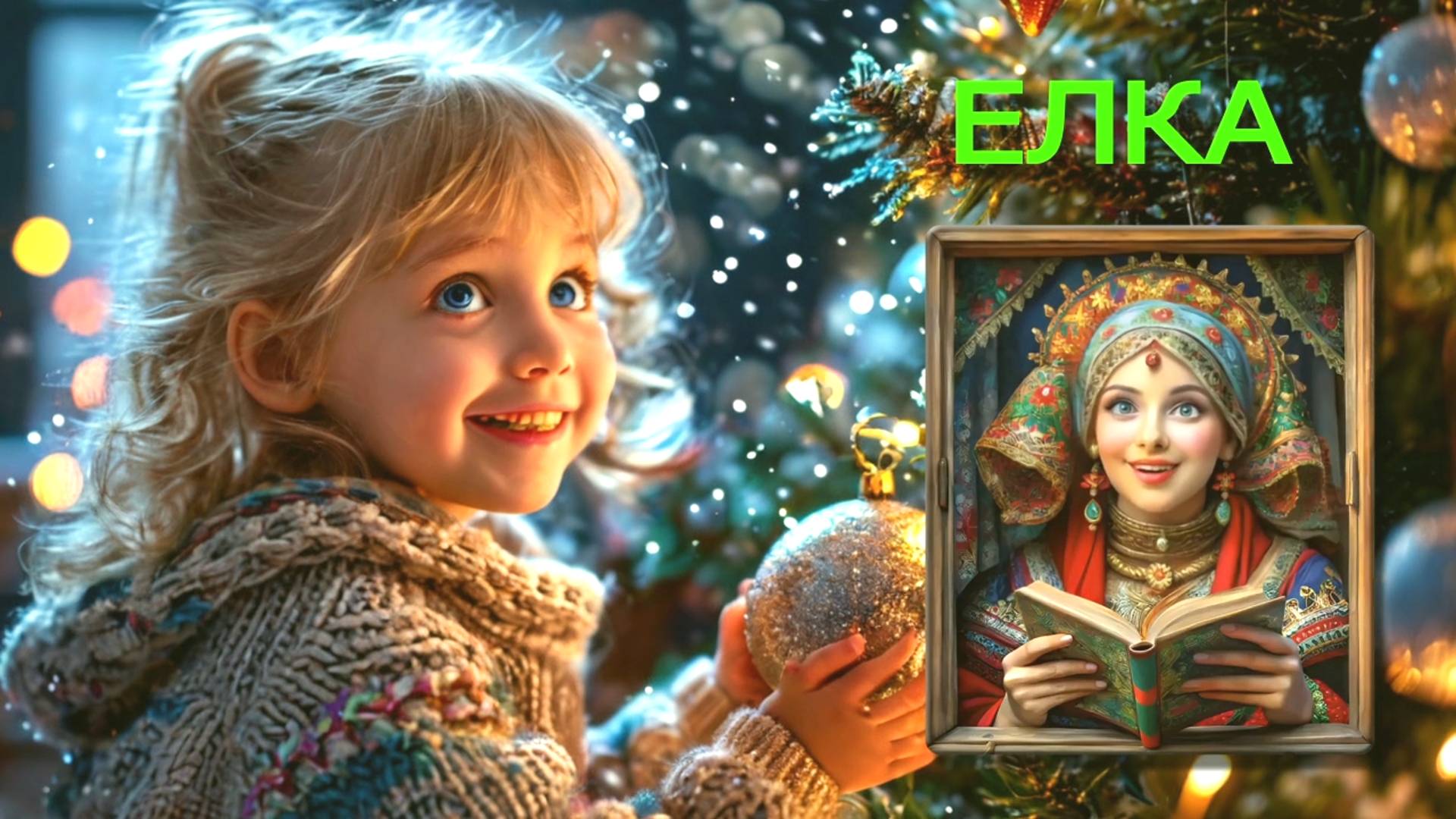 Мама елку украшала, Таня маме помогала!..