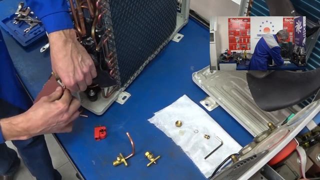 Замена крана на внешнем блоке кондиционера