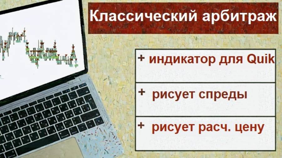 Индикатор спреда и расчетной цены арбитражной пары Фьючерс-Акция