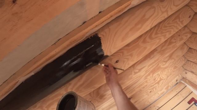 Черное черное дерево. Покраска ванной. Канал "Один в доме". Покраска бревна черным маслом варатан