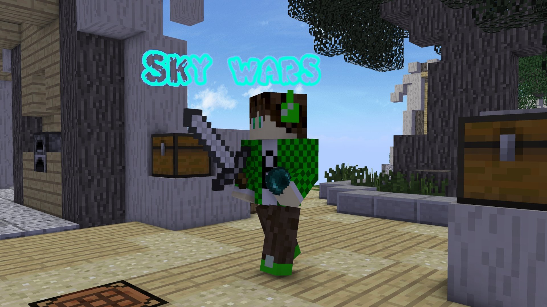 Играю на сервере в SKY WARS!