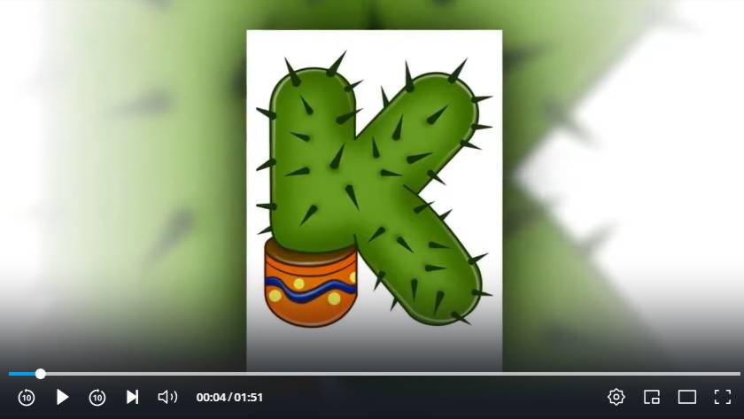 Азбука. Алфавит.Учим буквы. Для детей. Пластилиновая азбука. Буква К.