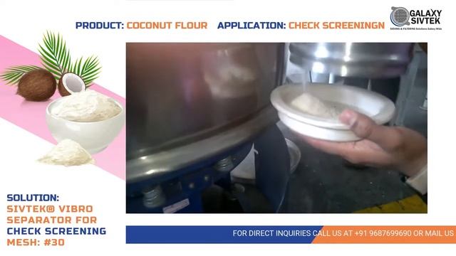 Просеивание кокосовой муки выскоковибрационным сепаратором