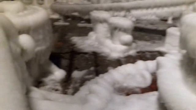 Обледенение полубака т/х"Петр Великий", Берингов пролив.