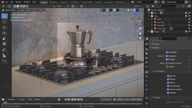 Blender Tutorial - Moka Pot Lighting, Rendering and CGI 3-3