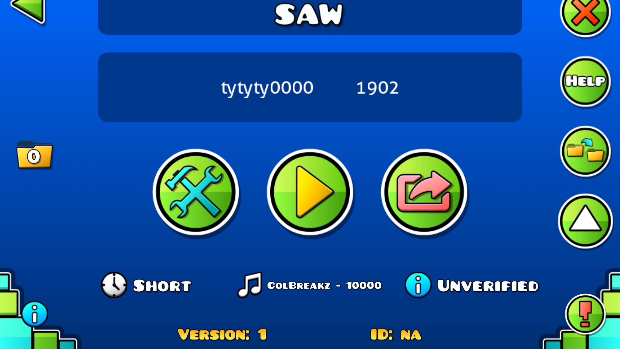 прохождение моего уровня в geometry dash под названием "saw"