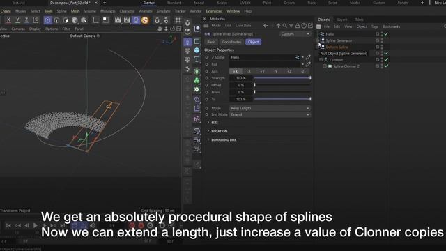 Decompose Fabric in Cinema 4D (Rope Dynamic, Tracer)