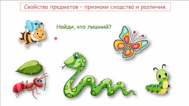 Подготовка к школе. Занятие 4. Свойства предметов - признаки сходства и различия.