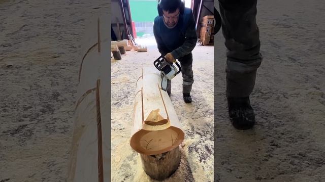 Ручная рубка срубов.