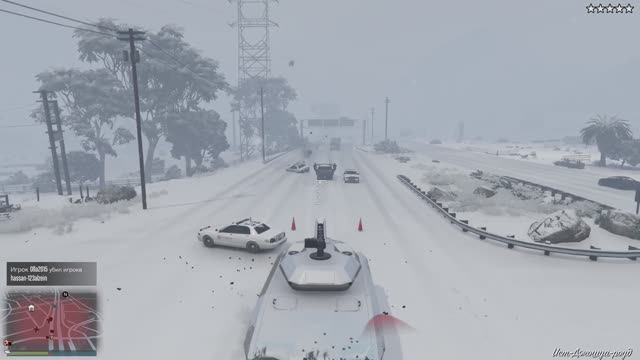 ГТА 5 Онлайн. 5 звезд розыска на танке!