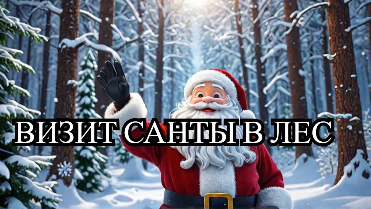 Новогодний Визит Санты в Лес | Santa's New Year's Visit to the Forest. Клип в стиле мультика