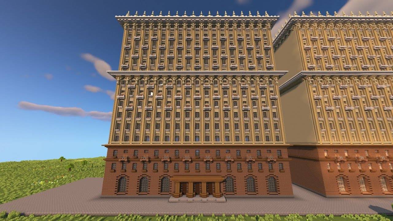 Здание в сталинском ампире в майнкрафте (СССР)