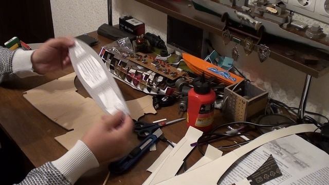 сборка каркаса кораблика из картона